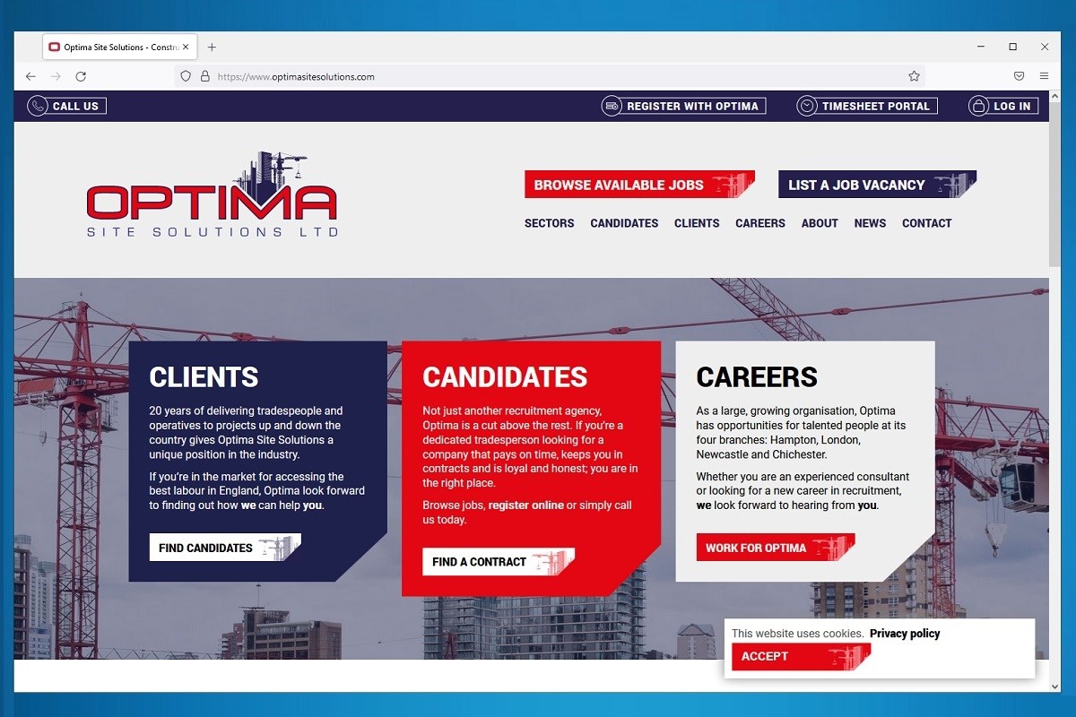 Brand New Website for Optima Site Solutions
